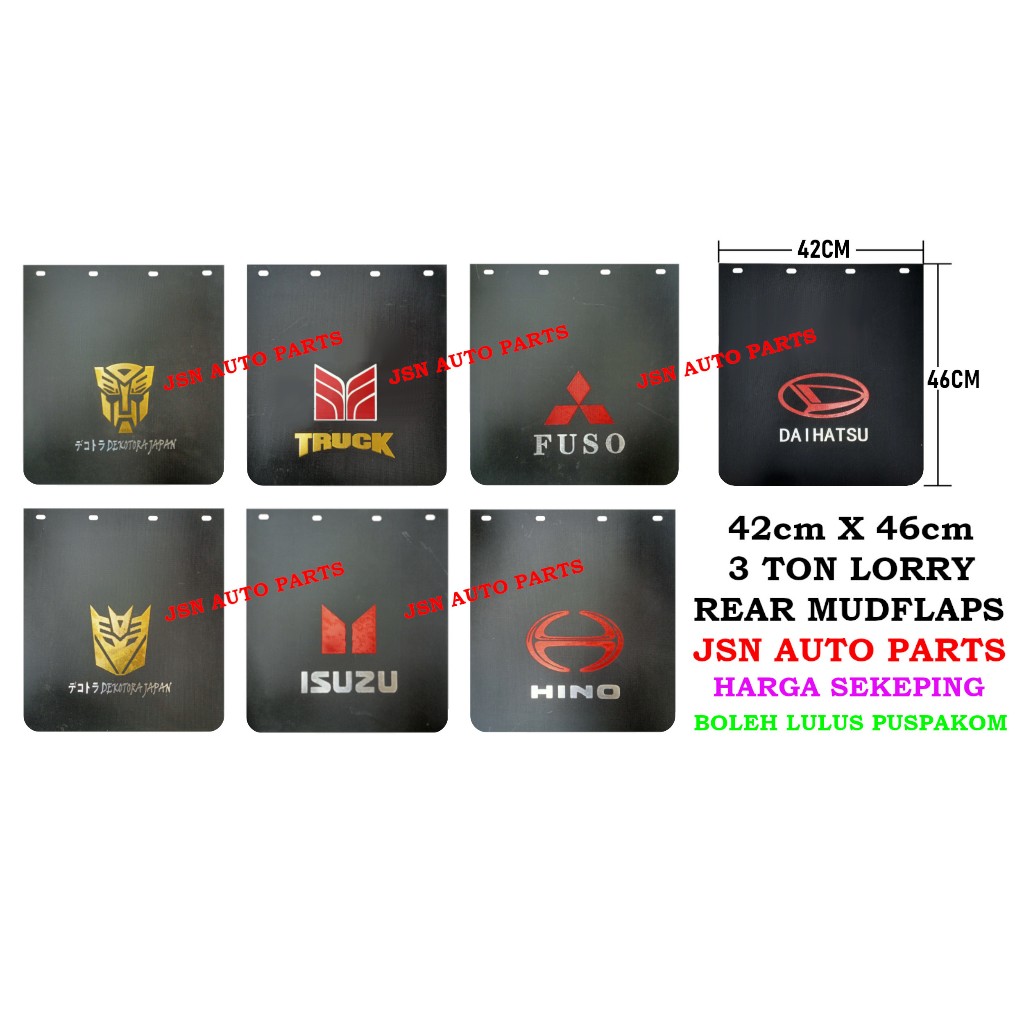 42CM X 46CM 3 TON PVC MUDFLAPS HINO ISUZU FUSO TRUCK TRANSFORMER ...