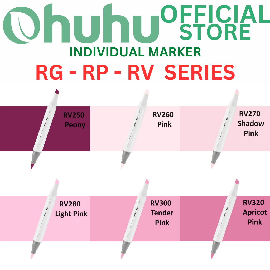 Ohu Honolulu ส่วนบุคคล Marker Brush & Chisel Tips Art Marker GROUP 6/7 ...