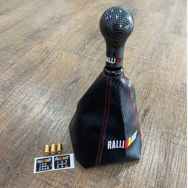 2in1 Carbon Ralliart หัวเกียร์ + ฝาครอบเกียร์ Carbon Wira Waja Menual ...