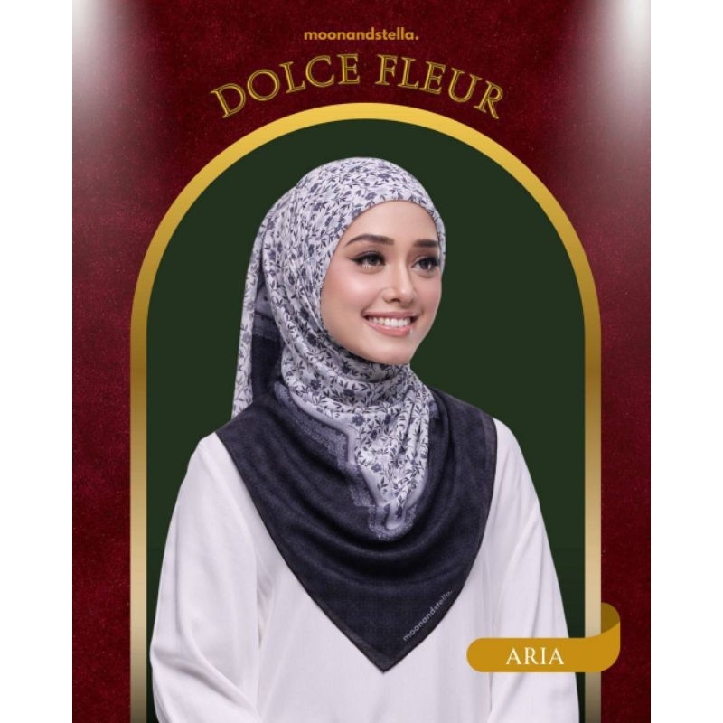 ใหม ่ Moonandstella Dolce Fleur Tudung Bawal Square Cotton พิมพ ์ ลาย ...
