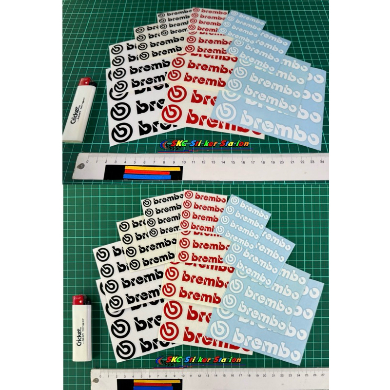 Brembo Sticker restore Sticker ( มี 4 ขนาด) สติ๊กเกอร์ตัดสีขาว/แดง/ดํา ...
