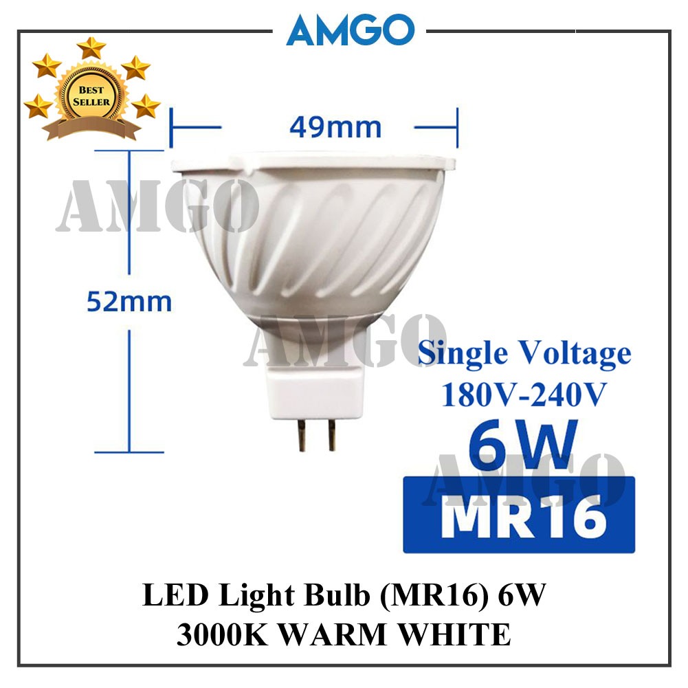 Amgo [6W / 7W] GU5.3 / GU10 / MR16 หลอดไฟ LED สปอตไลท์ LED หลอดไฟ LED Daylight 6500k / Cool ...