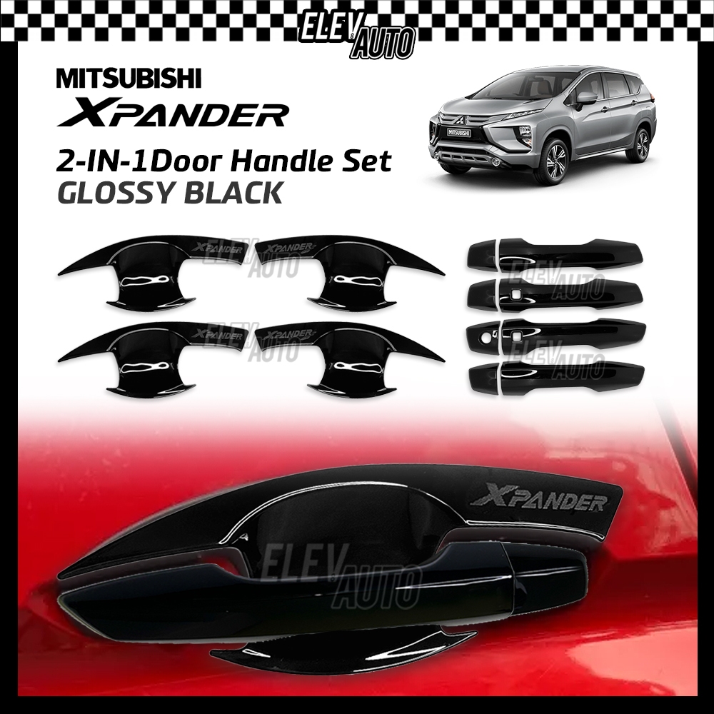 Mitsubishi Xpander GLOSSY BLACK 2-IN-1 ชุดมือจับประตูฝาครอบชาม Trim ...
