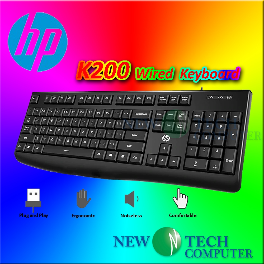 Hp K200 WIRED USB 104 คีย์บอร์ดคีย์ ERGONOMIC พร้อมการออกแบบที่ให้ความ ...