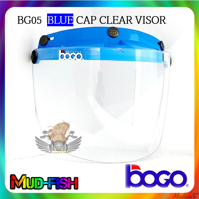 Bogo BG05 BG-05 3 ปุ่ม BLUE COLOUR CAP BIRU (CLEAR VISOR) | Shopee Thailand