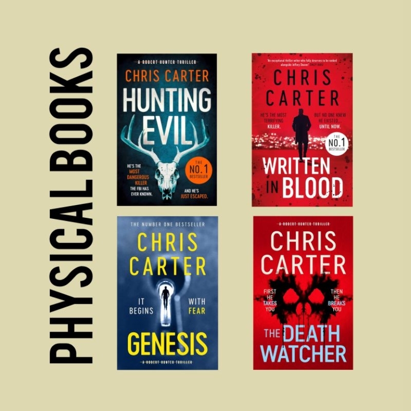 Chris Carter (Robert Hunter Series 4 เล่ม) การล่าสัตว์ชั่วร้ายเขียนในเลือด Genesis The Death ...