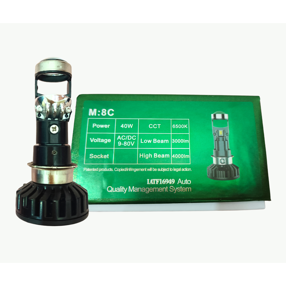 RAYTON RTD AC/DC M8C LED MOTORCYCLE HEADLIGHTS PROJECTOR LENS LASER LED ...