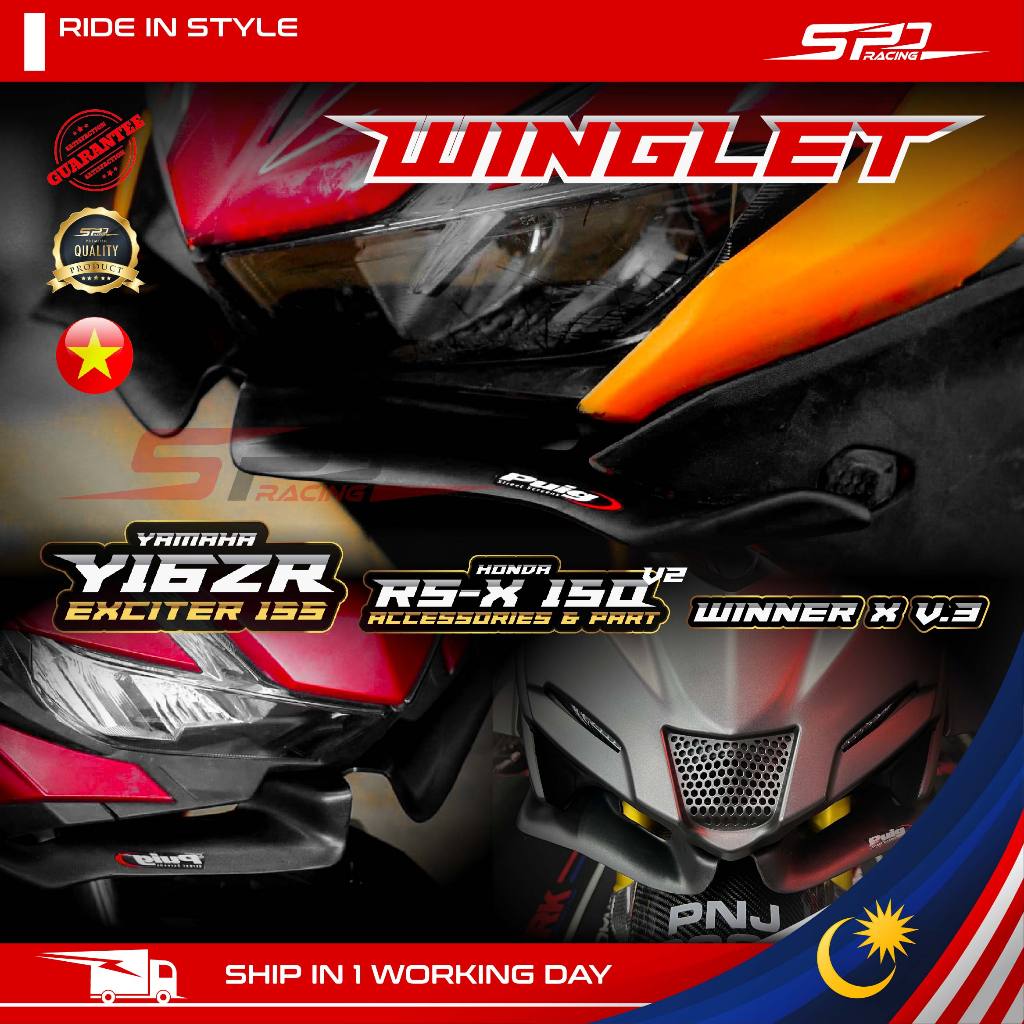 Winglet Matt Black PNP สําหรับ Y16 RS-X 150 V2 WINNER X V.3 | Shopee ...