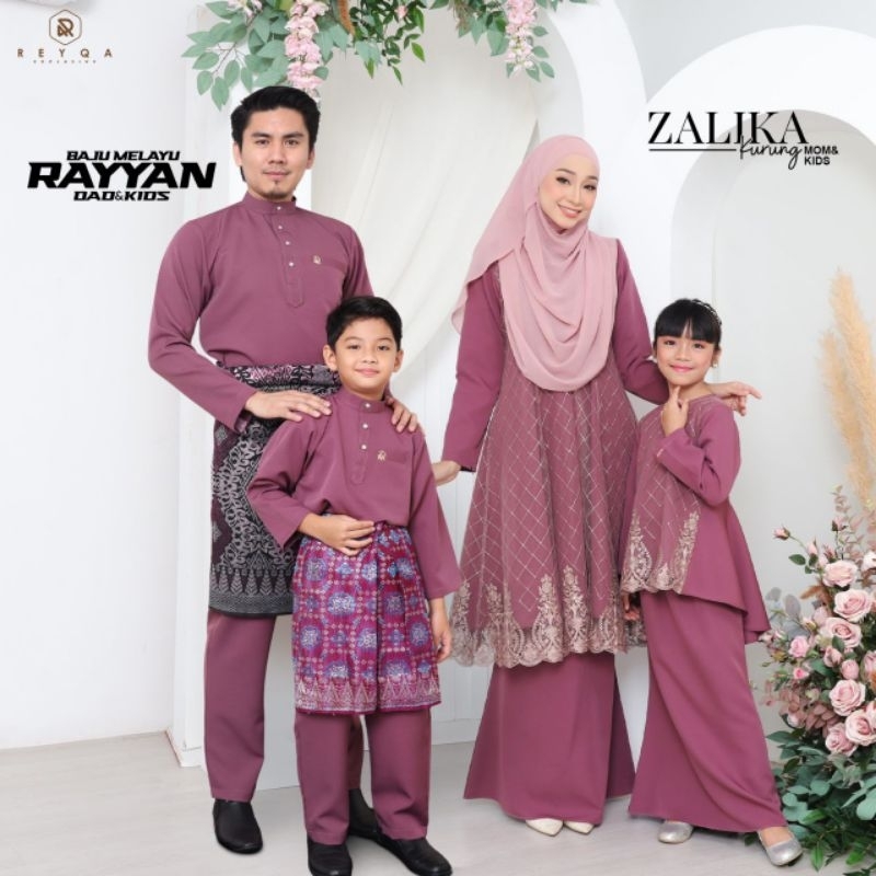 ใหม่ ชุดครอบครัว SEDONDON KURUNG ZALIKA, KATRINA & BAJU MELAYU RAYYAN DARK LAVENDER KURUNG MODEN ...