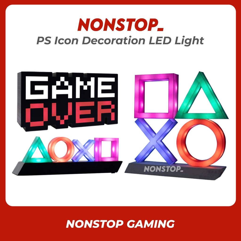 Playstation Light PS4 PS5 ไอคอน LED ไฟตกแต่ง จอแสดงผล ระบายอากาศคงที่ ...