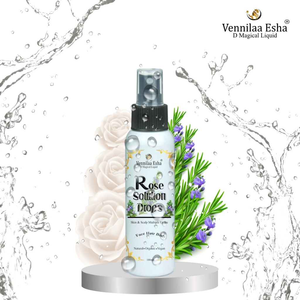 Vennilaa Esha Rose Solution Drops (โรสแมรี่ + ไฮโดรซอลโรส + แอมลา) มี ...
