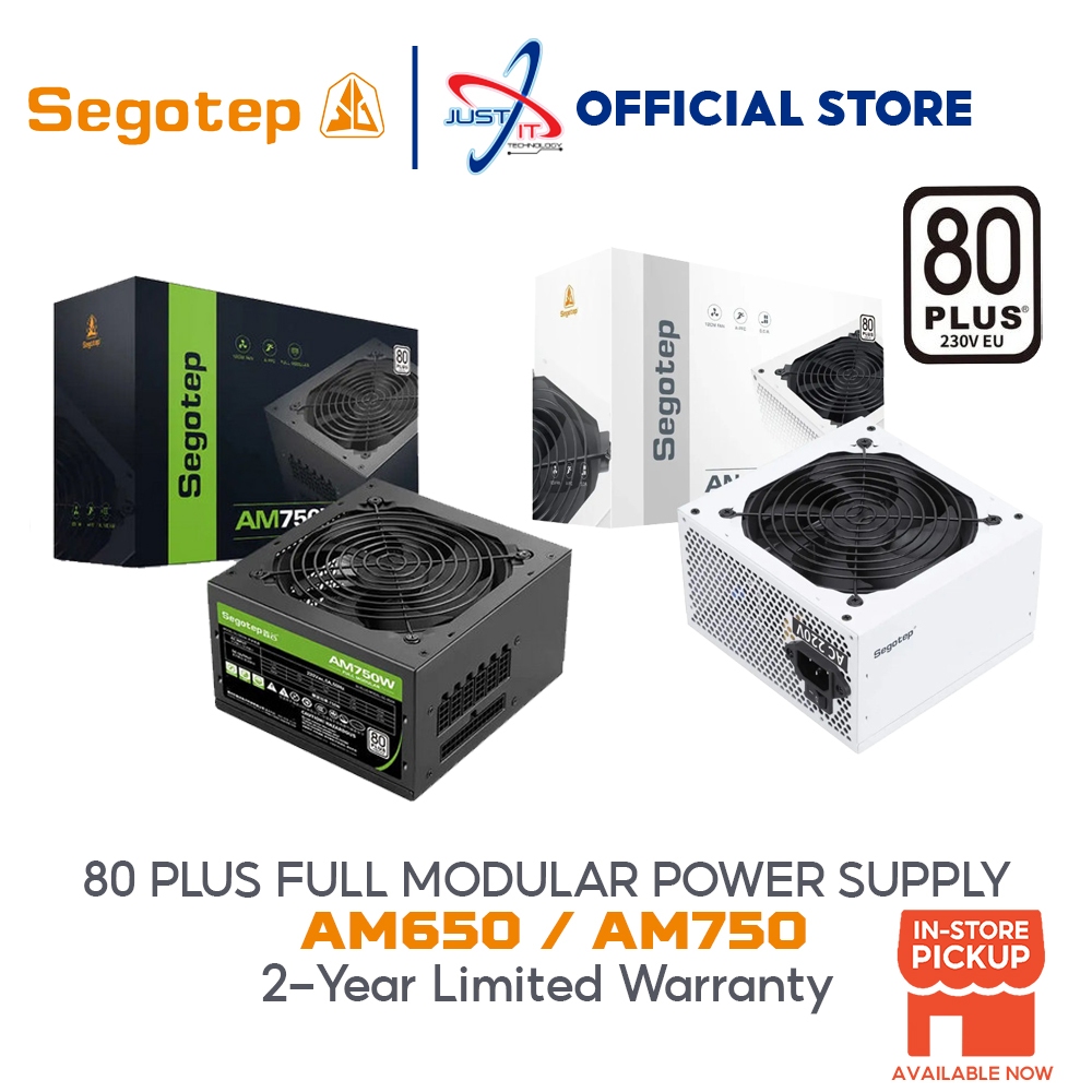 Segotep AM650W (650W) / AM750W (750W) 80 PLUS FULL MODULAR POWER SUPPLY ...