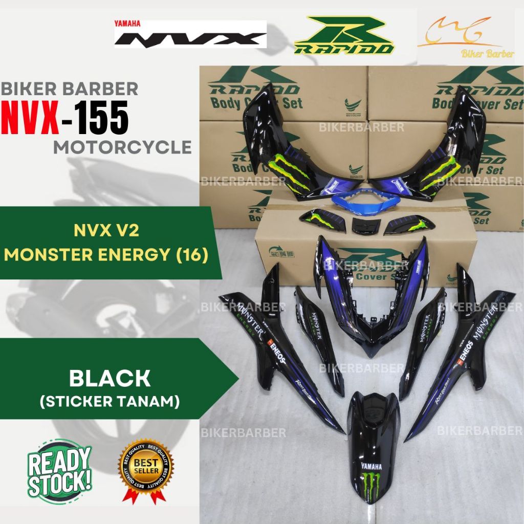 Rapido Coverset Yamaha Nvx V2 Monster Energy (16TRACK Body Cover ( สติ ...