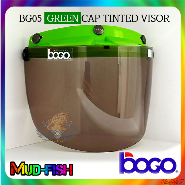 Bogo BG05 BG-05 3 ปุ่ม TINTED VISOR (สีเขียว COLOUR CAP HIJAU) | Shopee ...