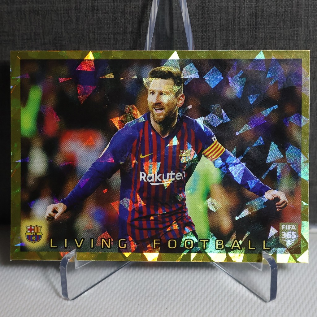 Lionel Messi Living Football Panini Gold Cracked Ice Sticker Argentina ...