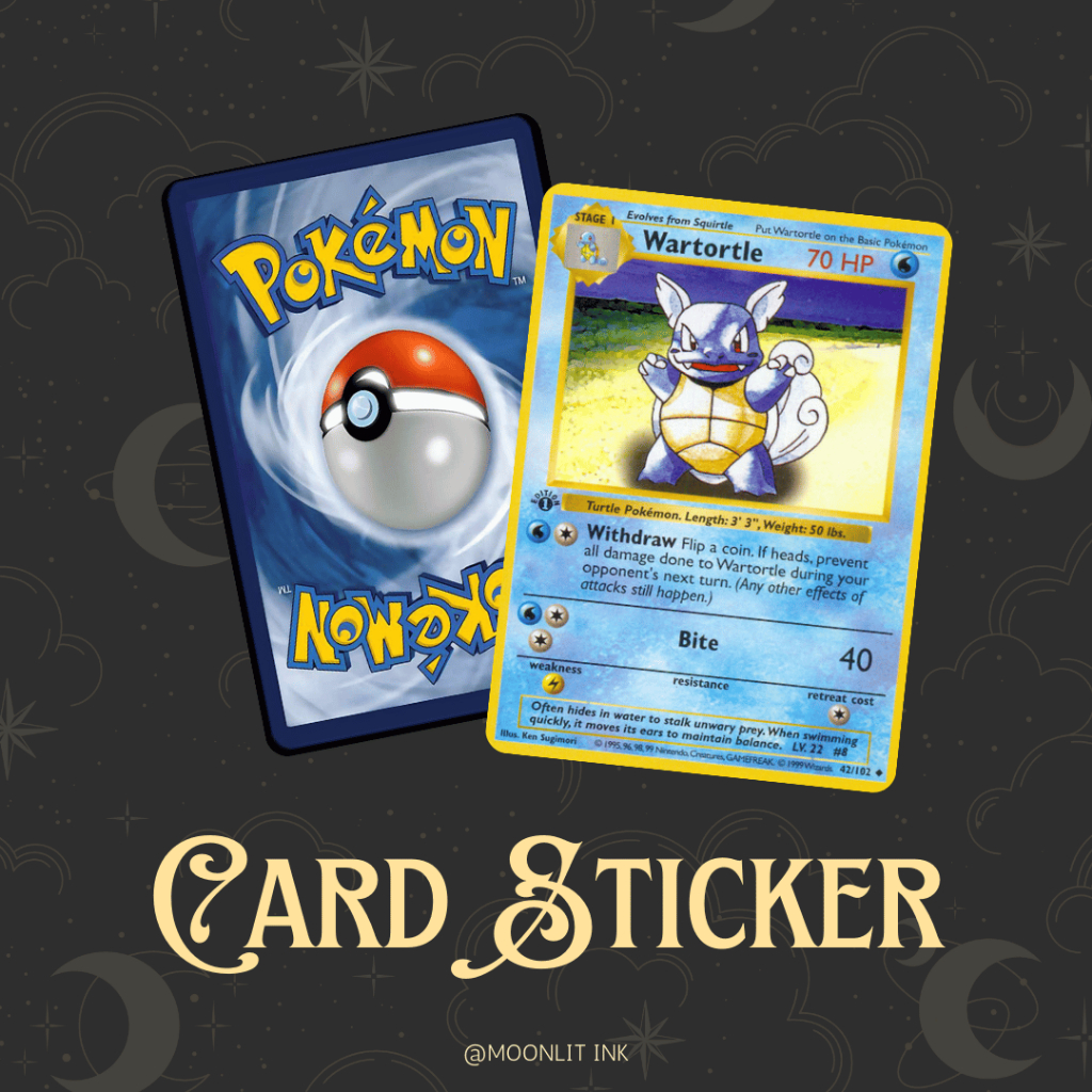 [สติ๊กเกอร์การ์ดโปเกมอน Tcg - WARTORTLE] TnG Sticker / สติ๊กเกอร์การ์ด ...