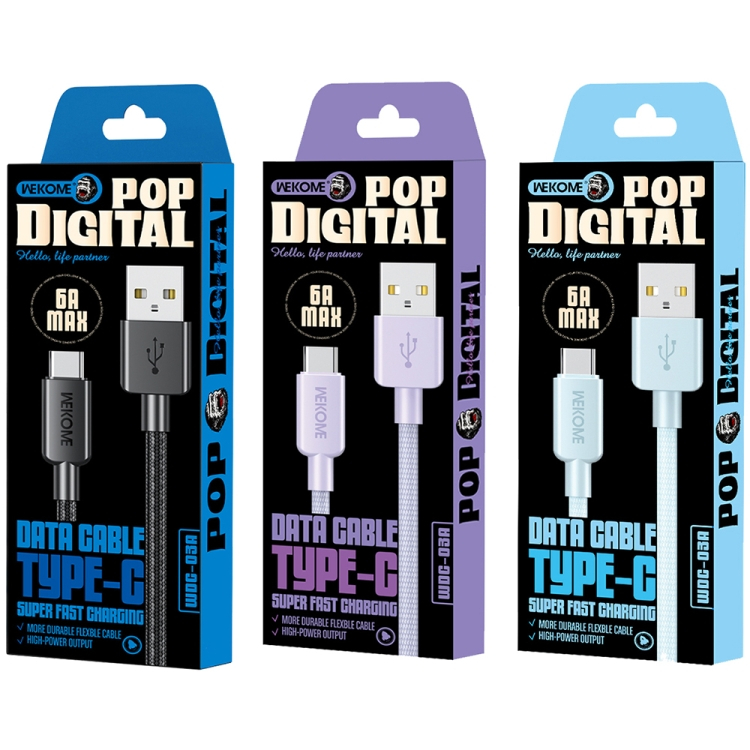 Wekome WDC-03 Tidal Energy Series 3A สายเคเบิลข้อมูลแบบถัก USB เป็น ...