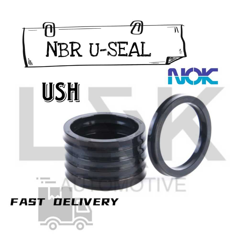 Nbr ก้านลูกสูบ ซีลตัว U และลูกสูบเดี่ยว USH NOK USH 80 85 90 95 100 106 110 112 115 125 130 132 ...