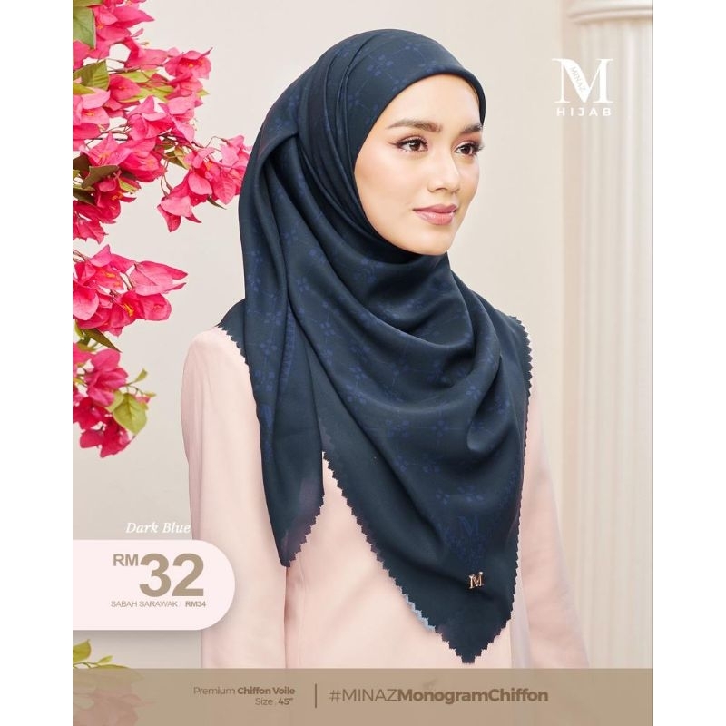 ฟรี & MINAZ HIJAB PLAIN CHIFFON MONOGRAM / TUDUNG VIRAL / TUDUNG ...