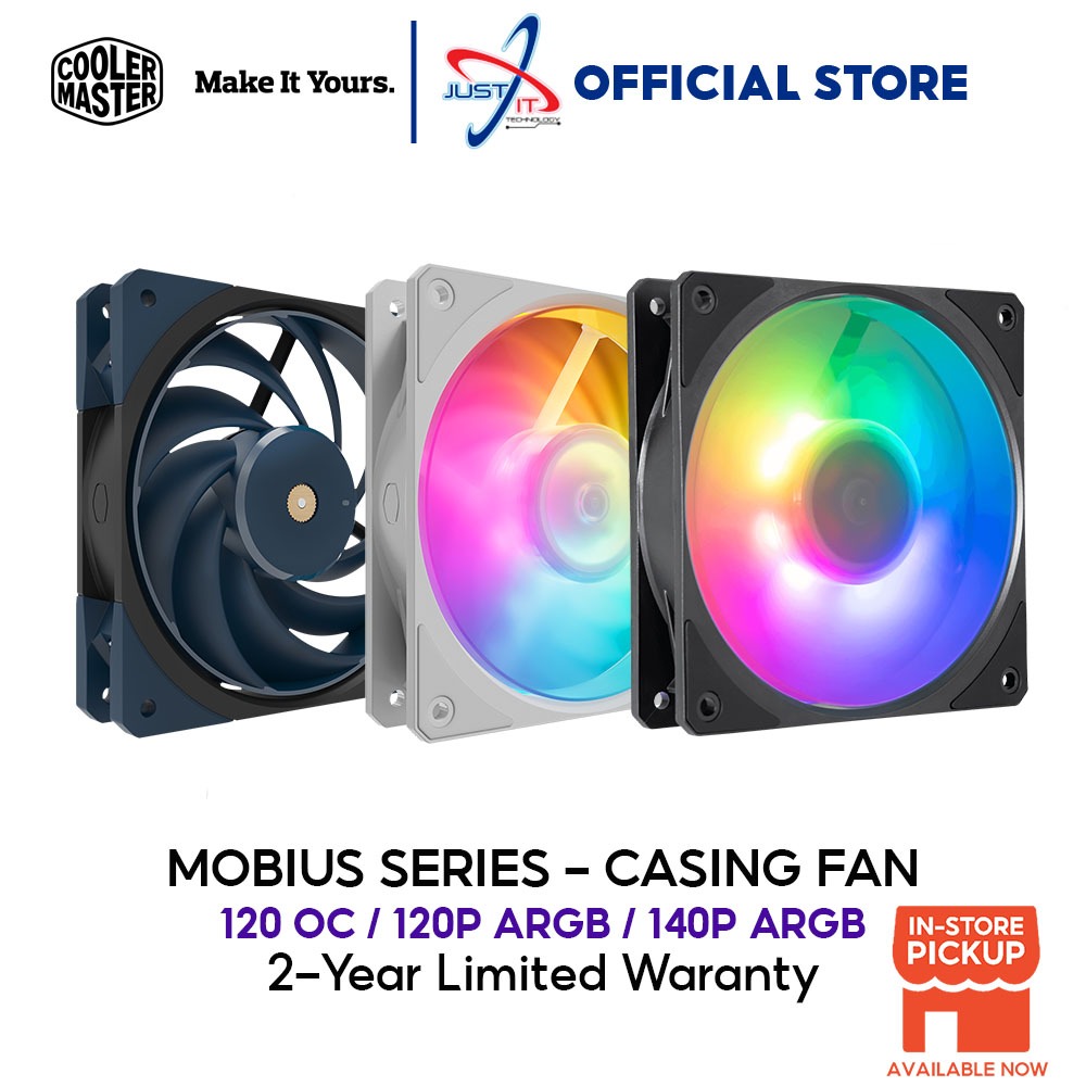 Cooler MASTER MASTERFAN MOBIUS 120 OC / 120P ARGB / 140P ARGB พัดลม CASING | Shopee Thailand