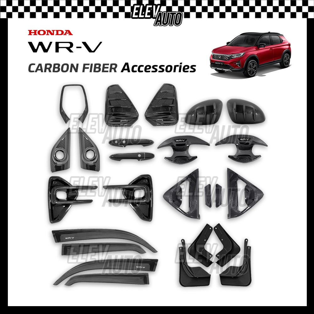 Honda WRV WR-V คาร์บอนไฟเบอร์อุปกรณ์เสริมประตูชามด้านข้างกระจก Mudflap ...