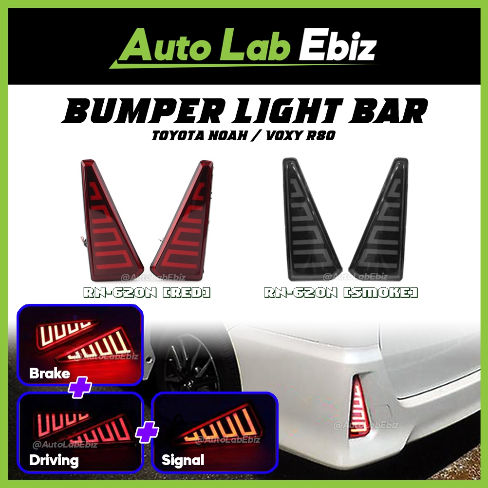 Toyota NOAH VOXY 80 R80 2014-2021 ไฟท้ายกันชนด้านหลังโคมไฟบาร์ LED Reflector วิ่งสัญญาณเบรครถ ...