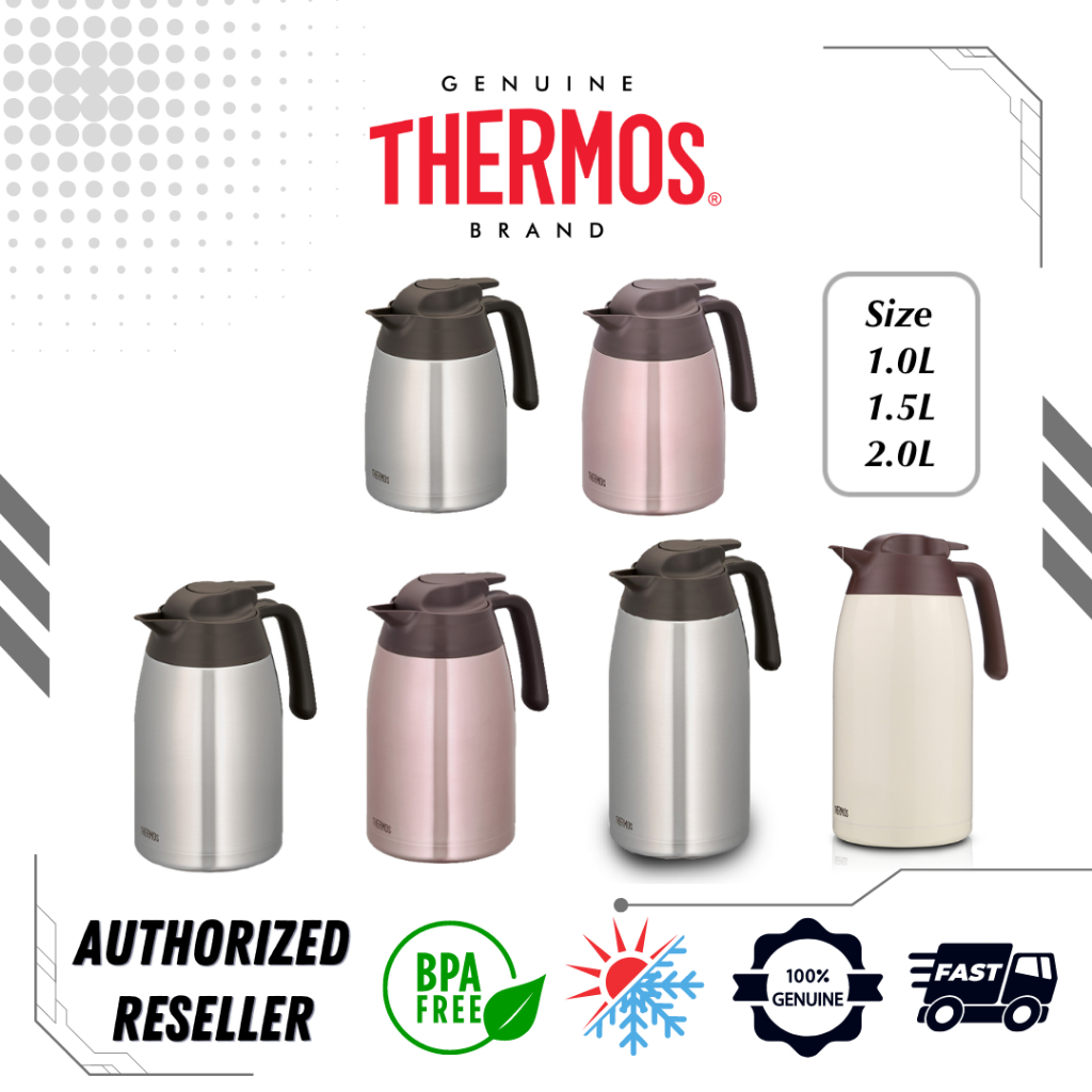 Thermos Lifestyle Stainless Steel Carafe THV Series (1.0L / 1.5L / 2.0L) 保温 | Shopee Thailand