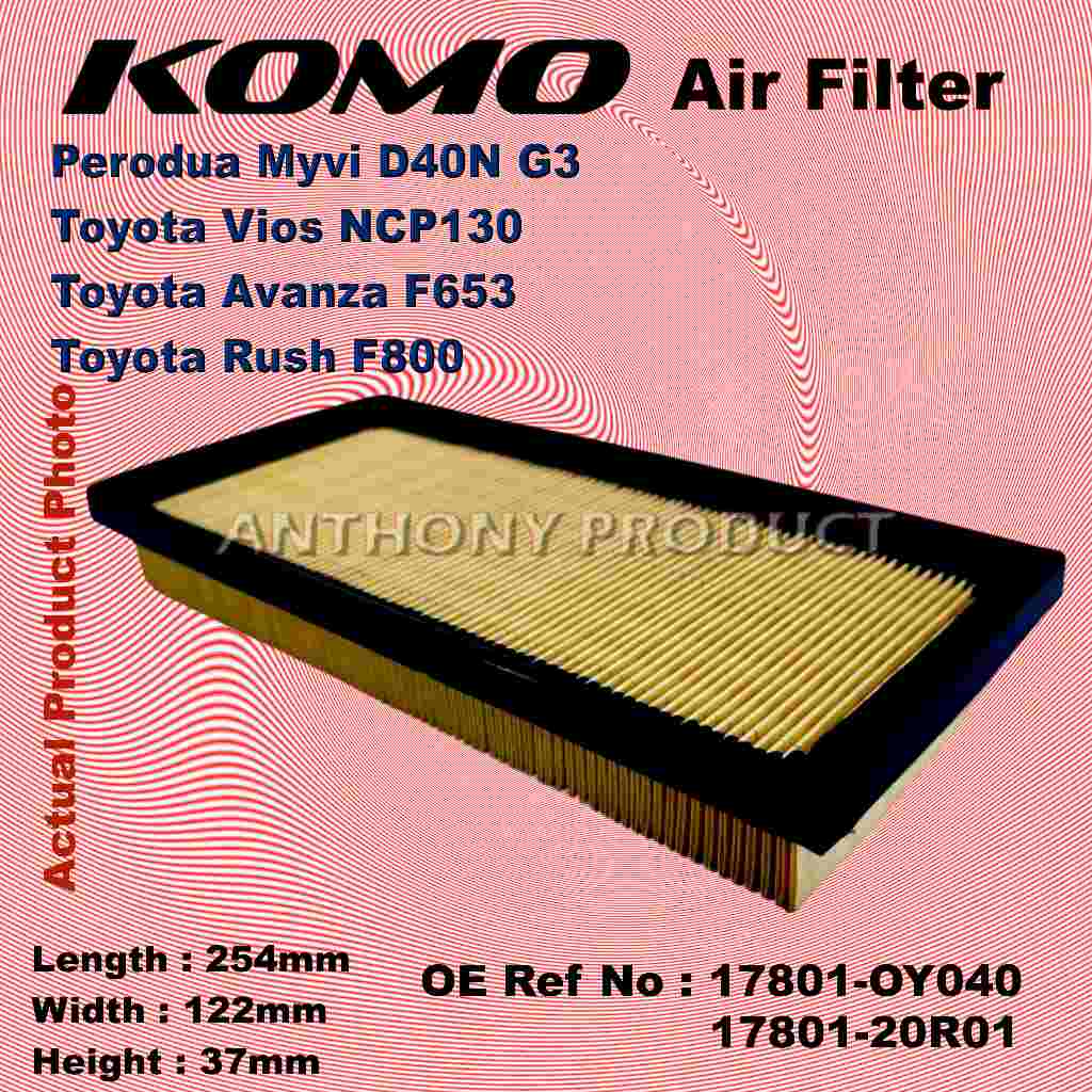 Komo Perodua Myvi D40N G3, Toyota Vios NCP150, Toyota Avanza F653, Rush ...