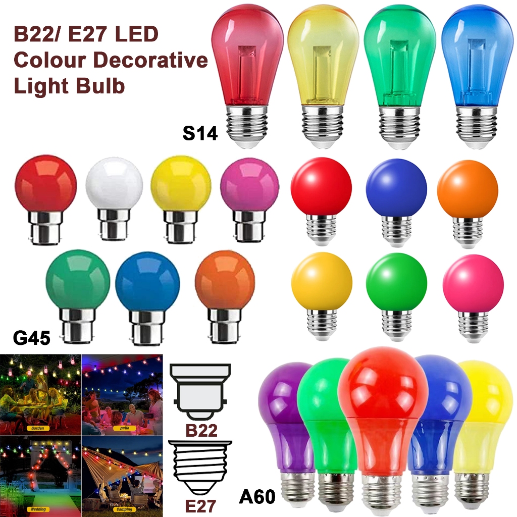 3h B22/E27 [3W/5W/10W] G40/G45/A60/S14 LED/ไส้สีปิงปองหลอดไฟหลอดไฟ ...