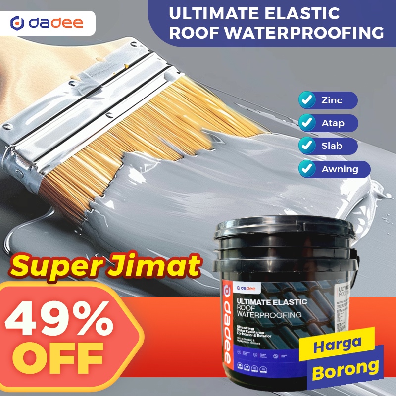 Dadee Ultimate หลังคายืดหยุ่นกันน้ํา (5L) สังกะสี, Atap, Slab, กันสาด ...