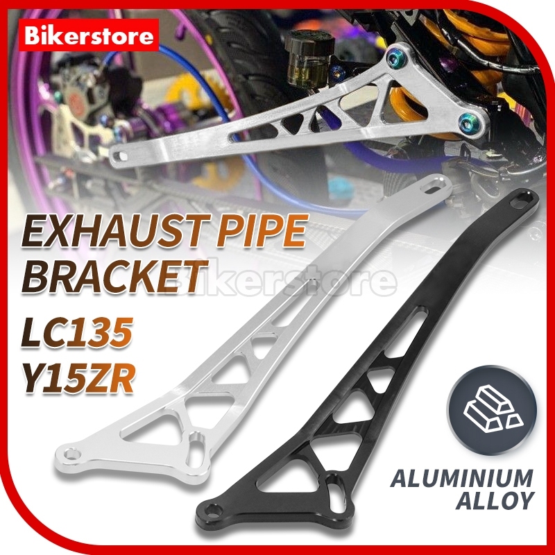Y15 Y16 LC135 ตัวยึดท่อไอเสีย Y15ZR Y16 LC 135 8MM CNC Alloy ปรับ Ekzos Bracket Yamaha ตัด ...