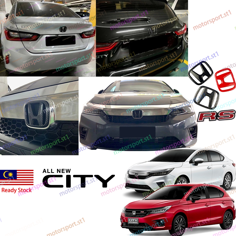 Honda City GN 2020-2024 โลโก้ Honda Emblem คาร์บอนไฟเบอร์เปียโนสีดําสําหรับ City Hatchback ...