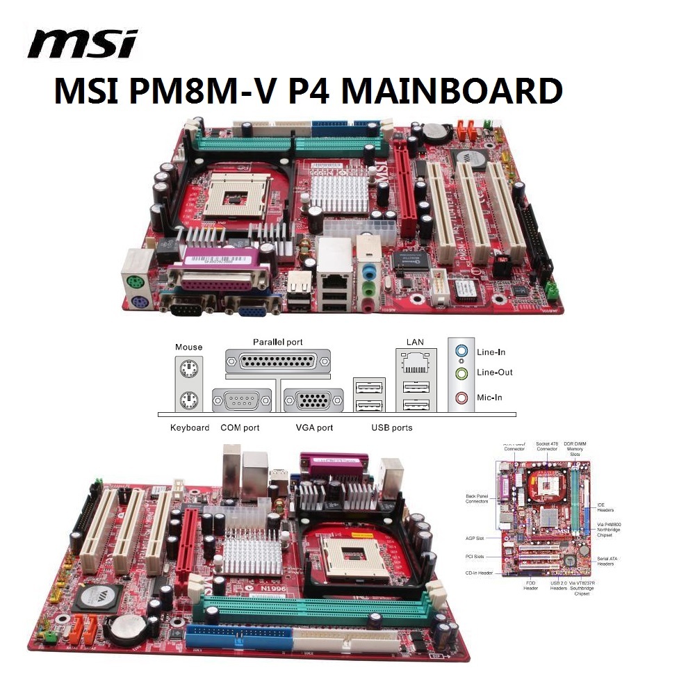 Msi PM8M-V Intel เมนบอร์ด Intel Socket-478 โปรเซอร์เซอร์เซอร์เซอร์เซอร์ ...