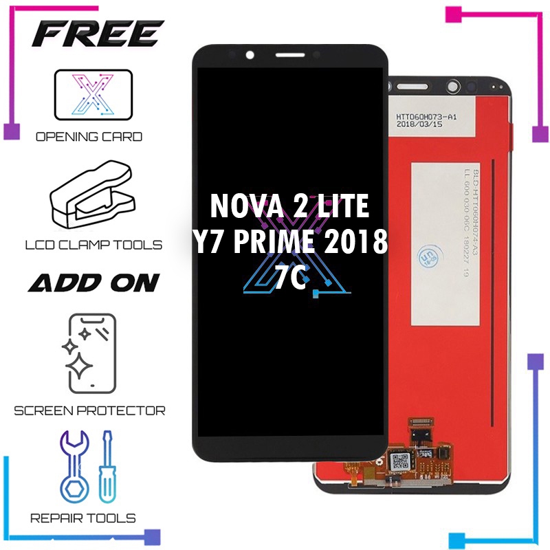 หน้าจอสัมผัสดิจิทัล Lcd สําหรับ Nova 2 Lite Y7 Prime 2018 Honor 7C ...