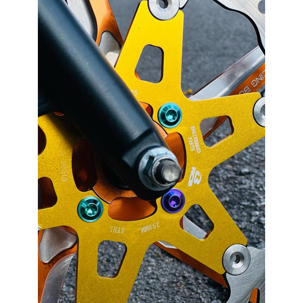 Tc4 / GR5 100% ไทเทเนียมอัลลอยด์ M8 * 20 มม. M8 * 25 มม. ดิสก์เบรกสกรูฮับเฟืองที่พักเท้า Y15 ...