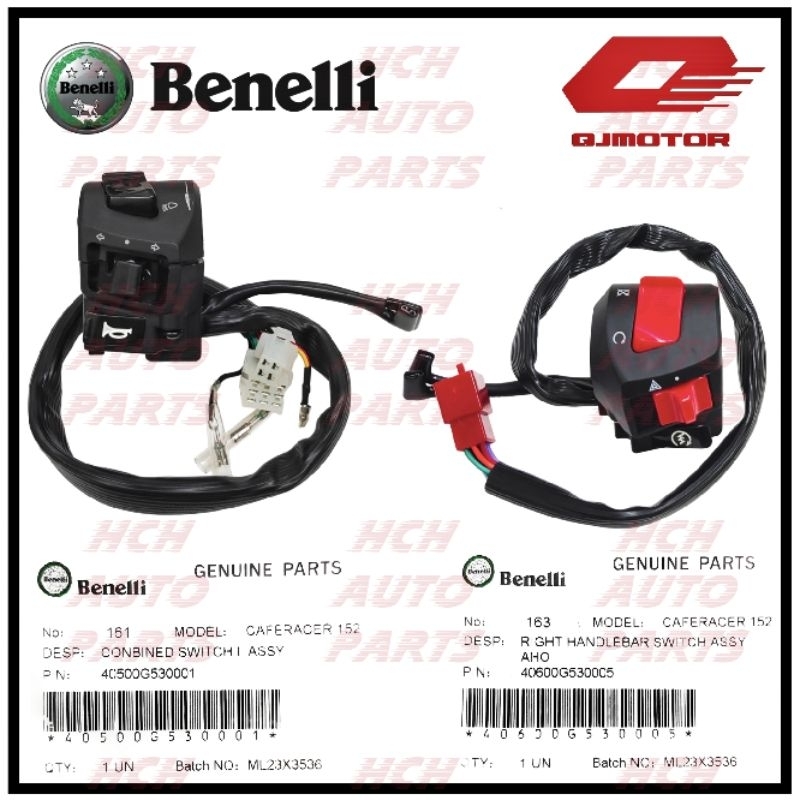 สวิตช์มือจับ ASSY (LH & RH) - BENELLI / KEEWAY - CAFE RACER 152 - R / H ...