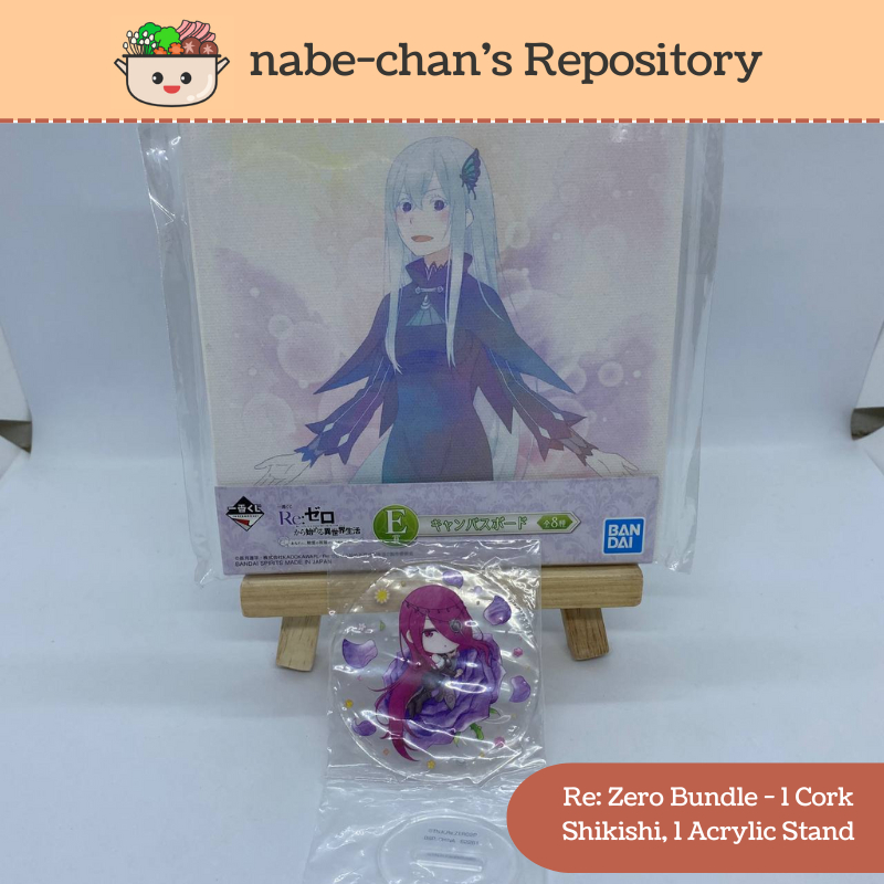 Re:zero Bundle - 1 Cork Shikishi, 1 ขาตั้งอะคริลิค (Sekhmet, Echidna ...