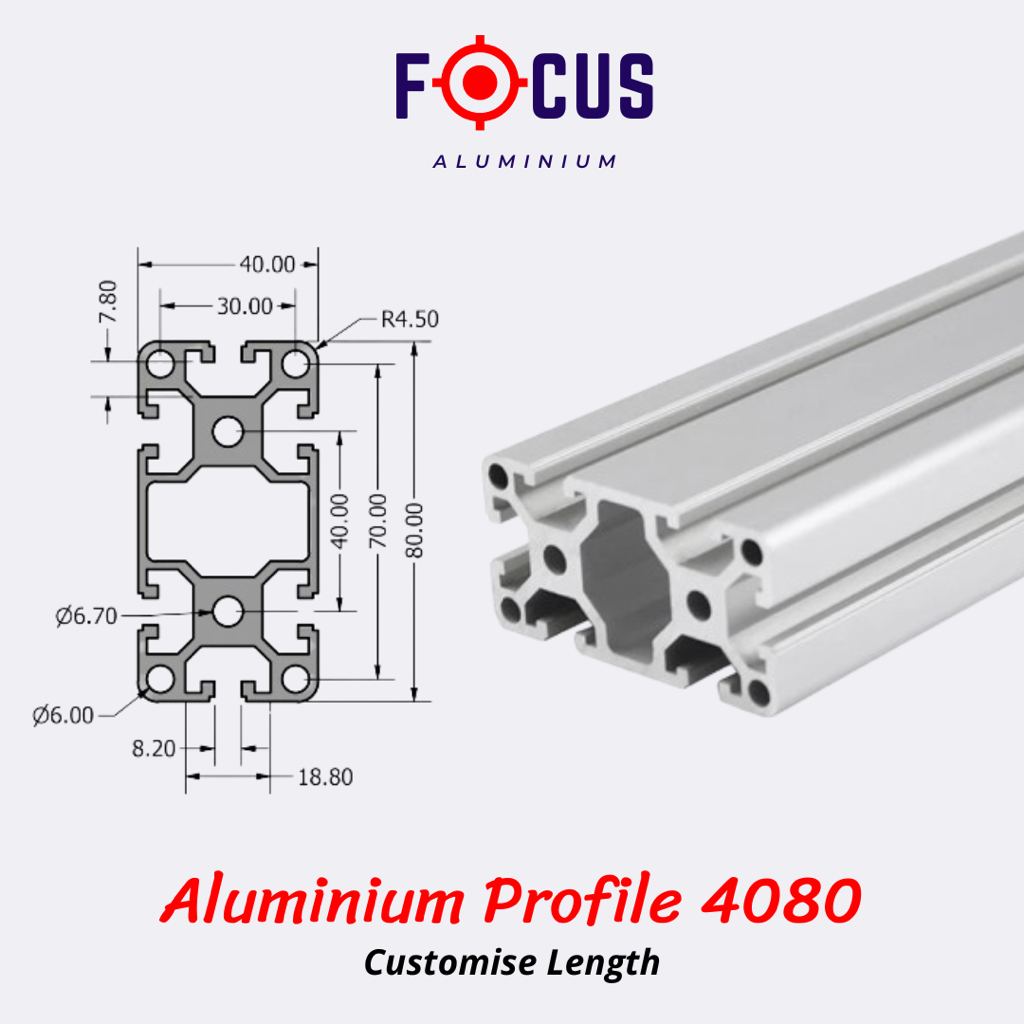 [ 40 X 80 ] HEAVY DUTY ALUMINIUM PROFILE 4080 40x80 สําหรับ SIMULATOR ...