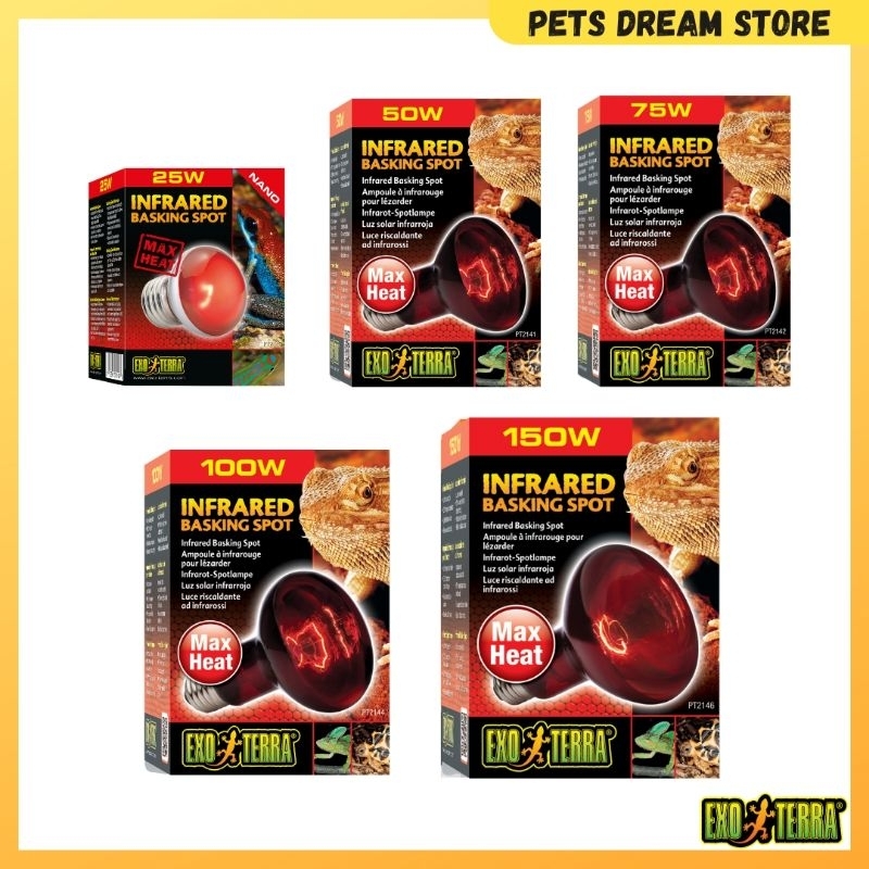 EXO TERRA REPTILE INFRARED BASKING SPOT TORTOISE UVA HEAT LAMP ACTIVITY ...