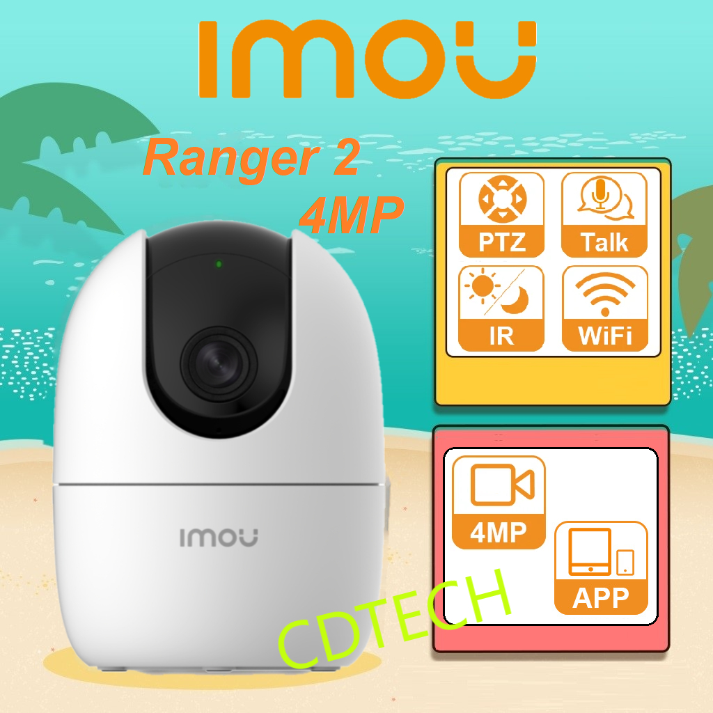 Imou Dahua Ranger 2 4MP 2K 360 กล้อง IP ไร้สาย AI Human Detection Two ...