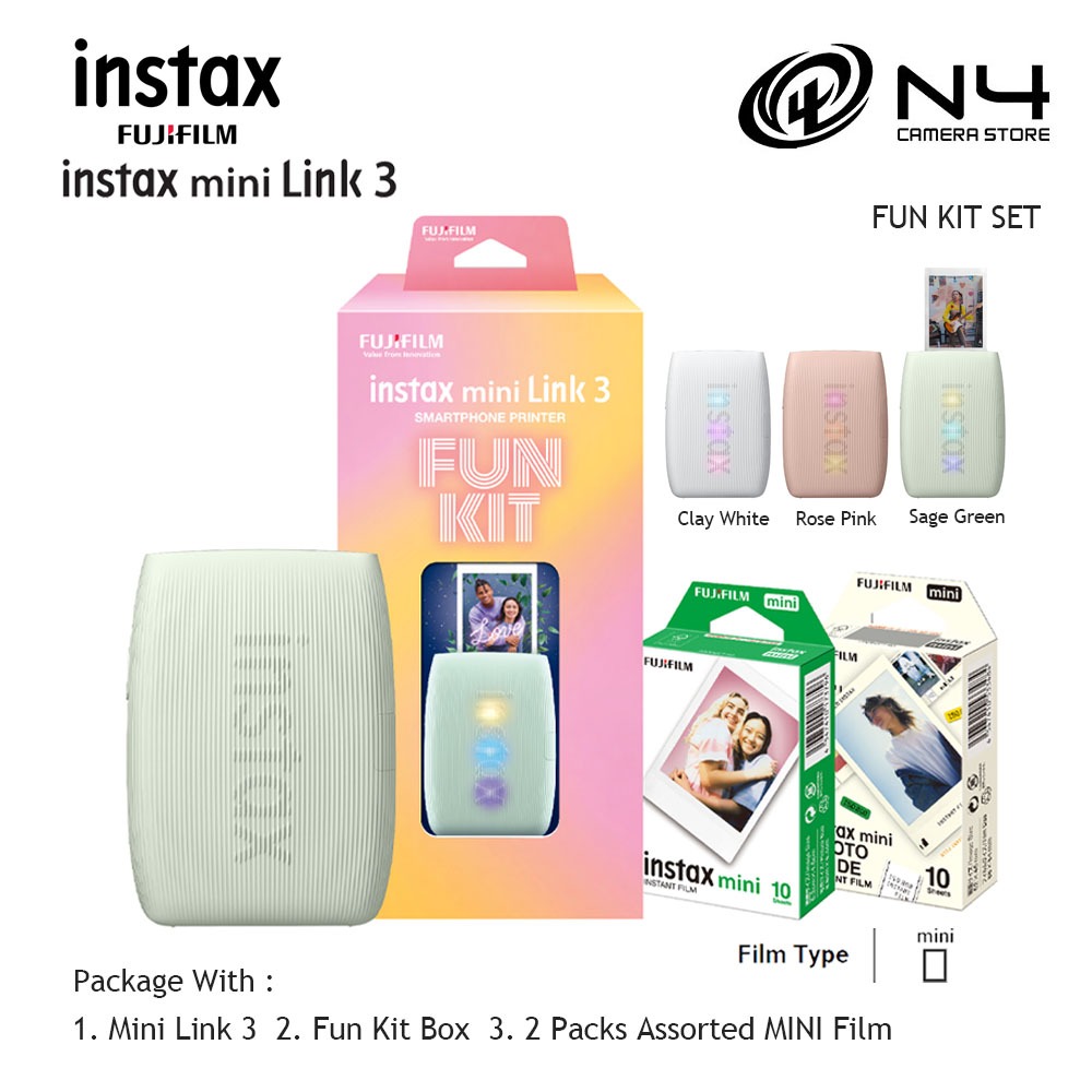 เครื่องพิมพ์สมาร์ทโฟน Fujifilm Instax Mini Link 3 / Mini Link3 | Shopee ...