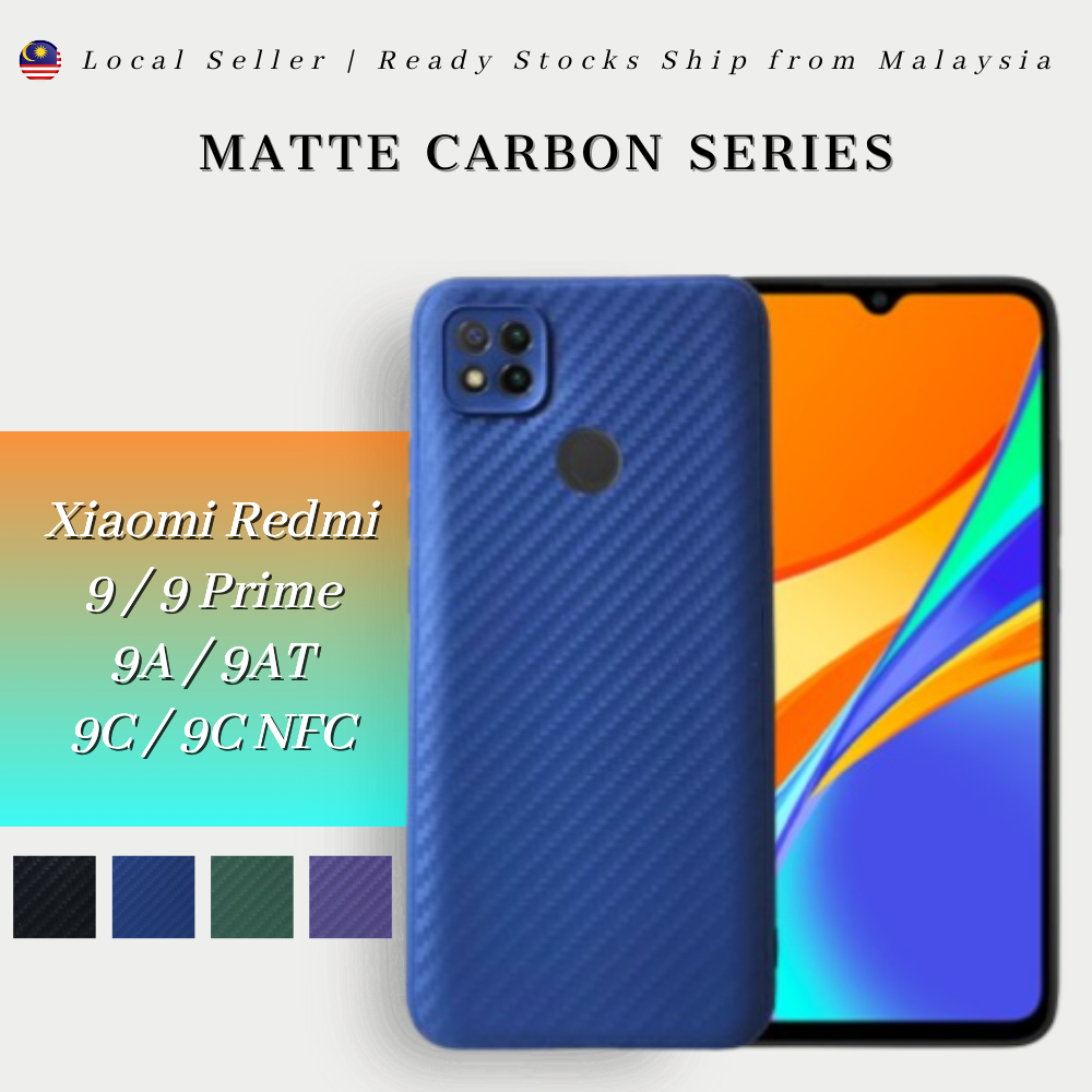 เคสโทรศัพท์มือถือ TPU นิ่ม คาร์บอนไฟเบอร์ เนื้อแมตต์ ยืดหยุ่น สําหรับ Xiaomi Redmi 9 9A 9AT 9C ...
