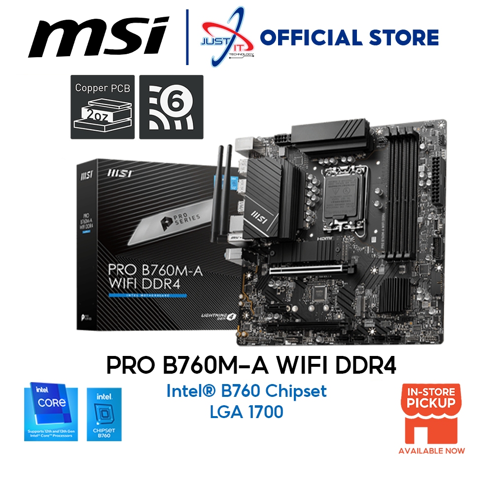 Msi PRO B760M-A WIFI DDR4 / D4 LGA1700 MOTHERBOARD COMBO DEAL Intel I3 ...