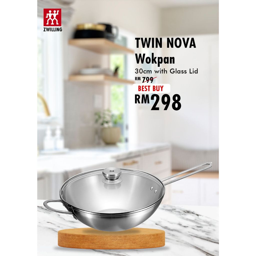 Zwilling TWIN NOVA กระทะสเตนเลส พร้อมฝาปิด 30 ซม. | Shopee Thailand