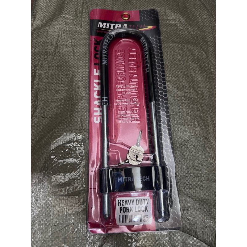 Mitratech FORK LOCK U LOCK HEAVY DUTY ANTI THEFT FRONT FORK LOCK KUNCI ...