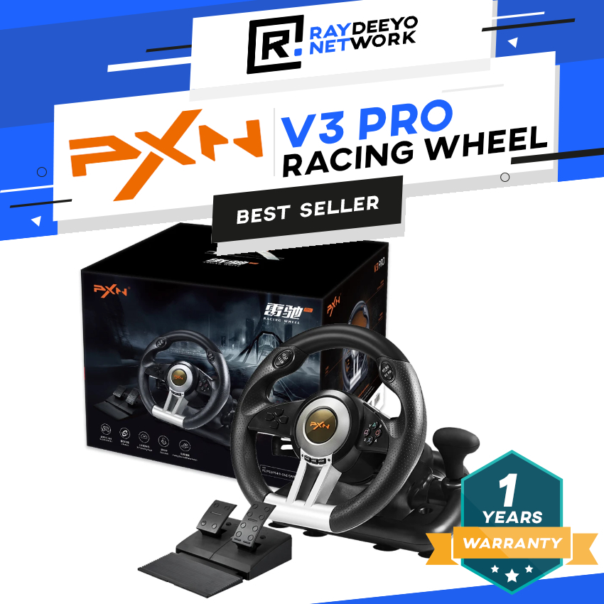 Pxn V3 Pro Racing พวงมาลัยพร้อมแป้นเหยียบเบรก - ล้อแข่ง [สวิตช์ที่เข้า ...