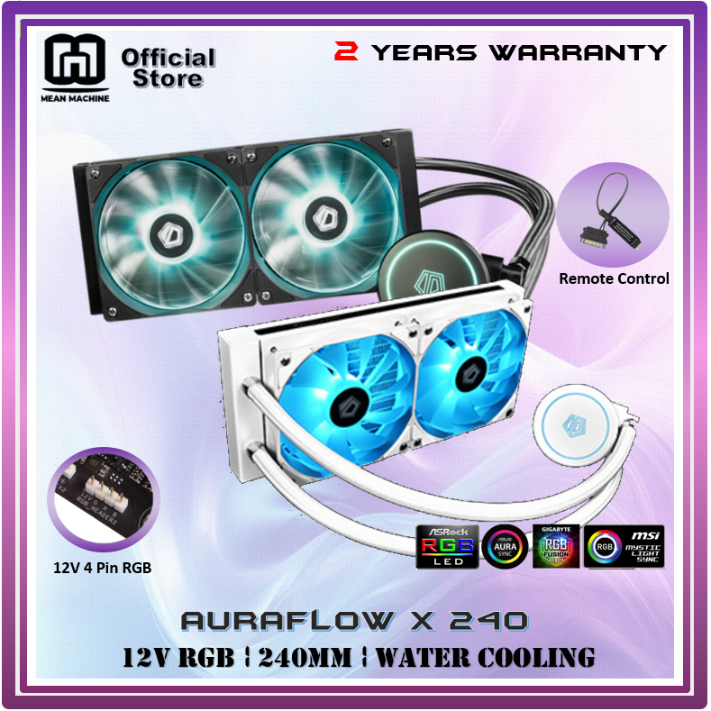 Id-cooling Auraflow X 240 Black & Snow Edition พัดลมคู่ 12V 4 Pin RGB ...