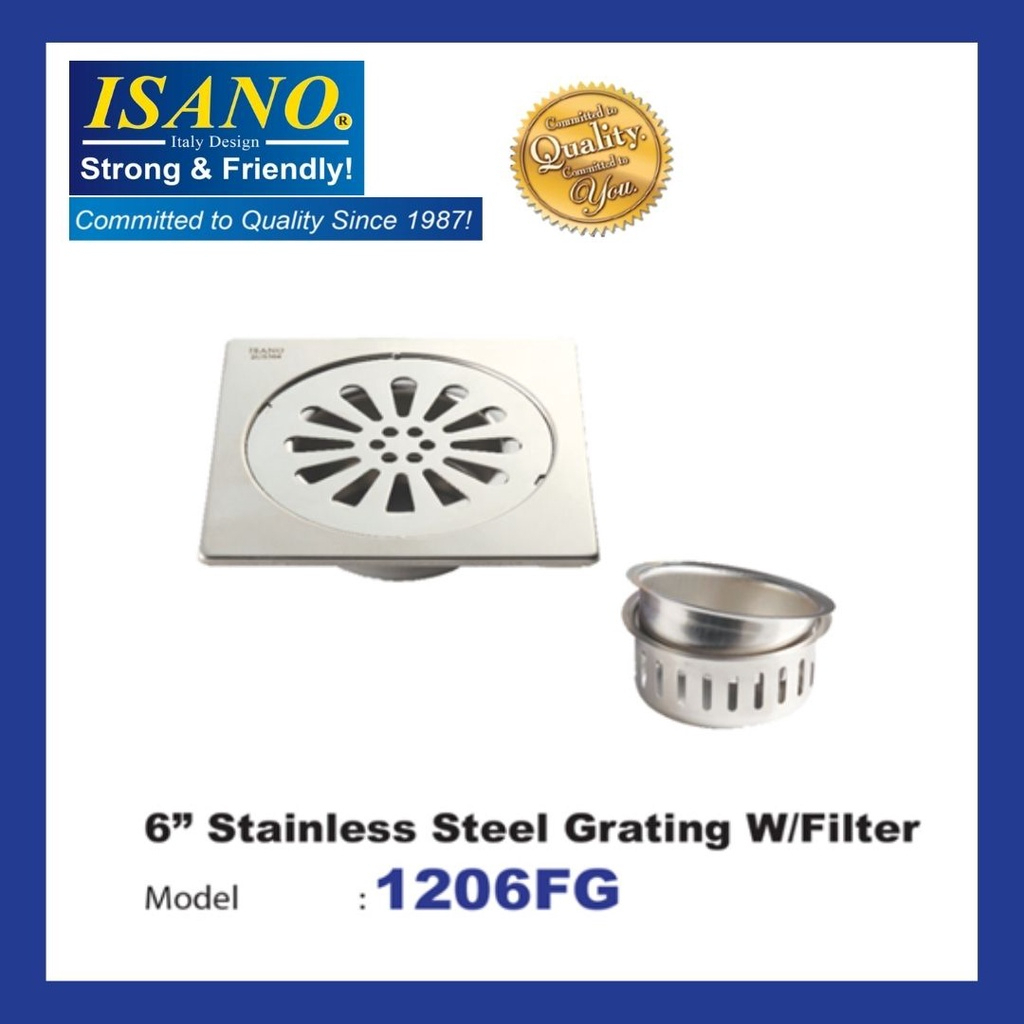 Isano ตะแกรงสแตนเลส 6" พร้อมกรอง 1206FG | Shopee Thailand