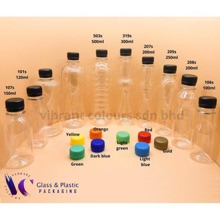 ขวดพลาสติกขนาด 100ML/120ML/130ML/150ML/155ML/200ML/250ML/300ML/500ML (TEBAL: 15MM) พร้อมหมวกว่าย ...