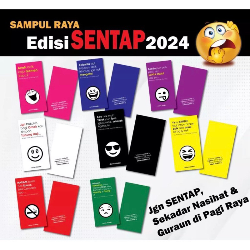 Sampul Raya Viral Ayat Sentap 10 ชิ้น / แพ็ค | Shopee Thailand